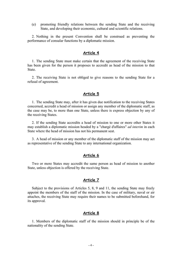 Vienna convention (1961) e | PDF