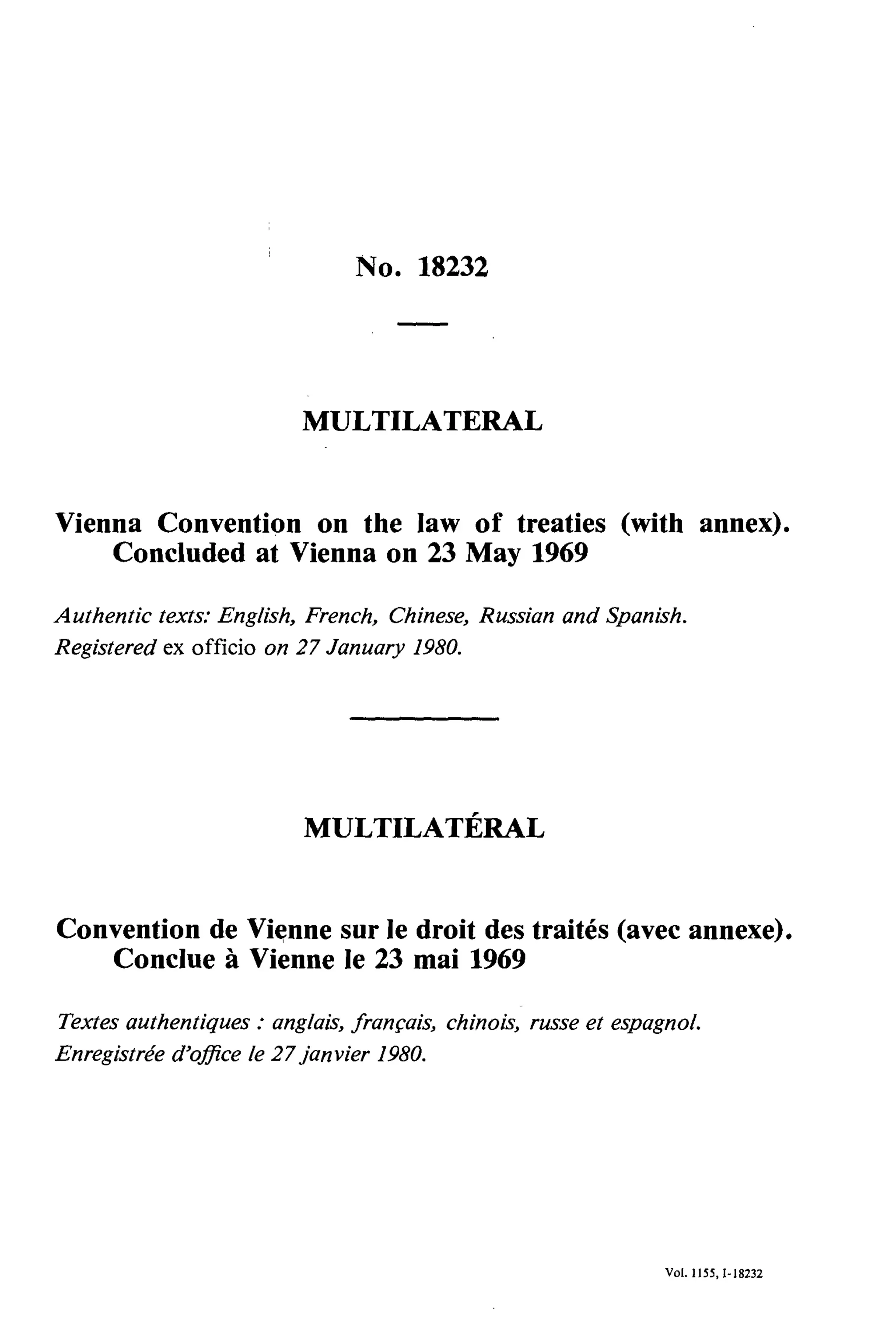 Vienna convention on law of treaties | PDF