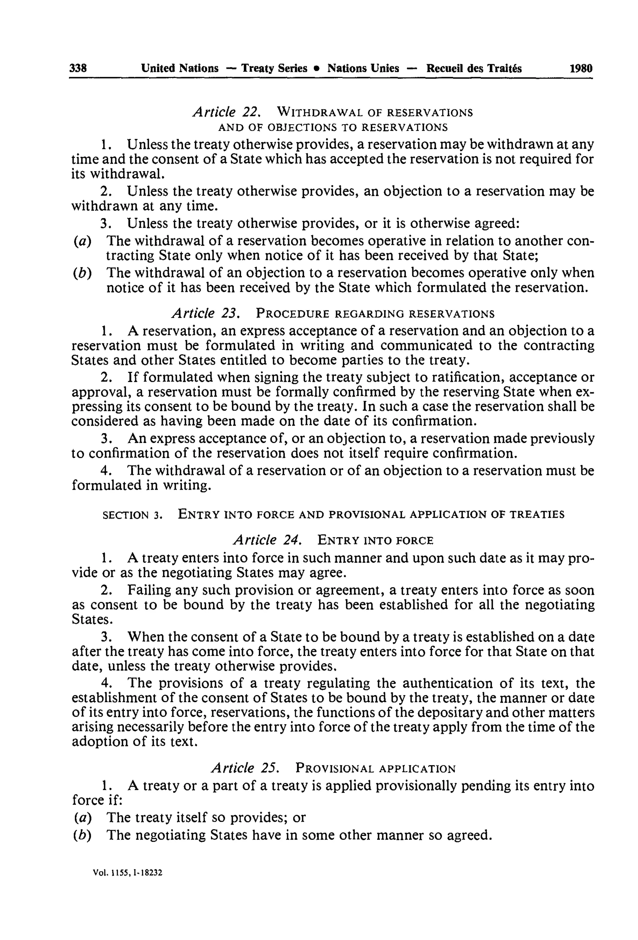 Vienna convention on law of treaties | PDF