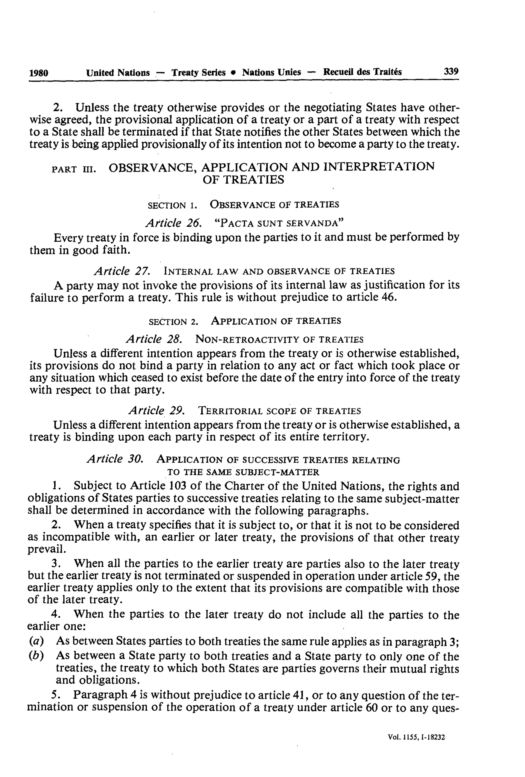 Vienna convention on law of treaties | PDF