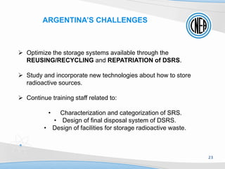 SEALED SOURCES AND DSRS MANAGEMENT - Report from Argentina | PDF