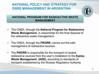 SEALED SOURCES AND DSRS MANAGEMENT - Report from Argentina | PDF