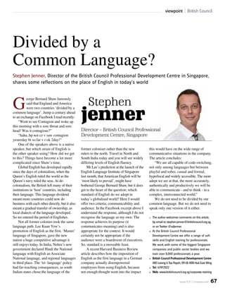 Article for HR Magazine on Global English | PDF