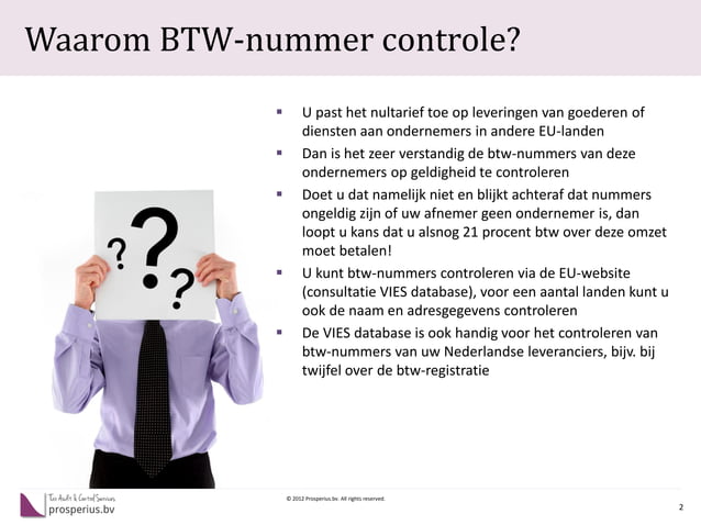 Controle BTW-nummers | PPT