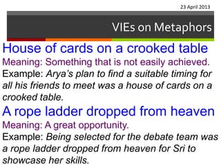 Vi es on metaphors | PPT
