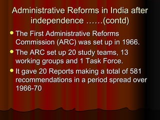 Second Administrative Reforms Commission ppt | PPT