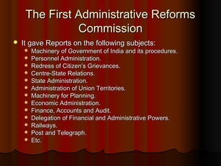 Second Administrative Reforms Commission ppt | PPT