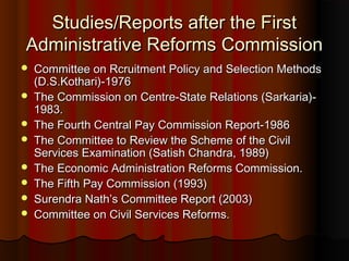Second Administrative Reforms Commission ppt | PPT