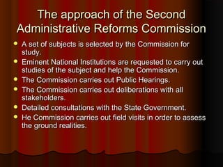 Second Administrative Reforms Commission ppt | PPT