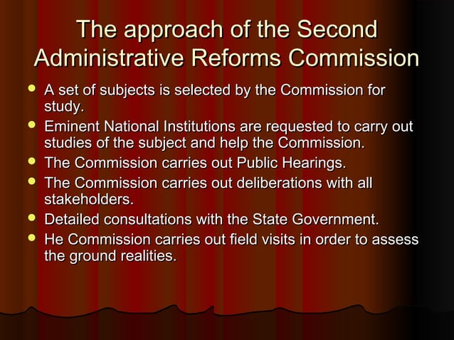 Second Administrative Reforms Commission ppt | PPT