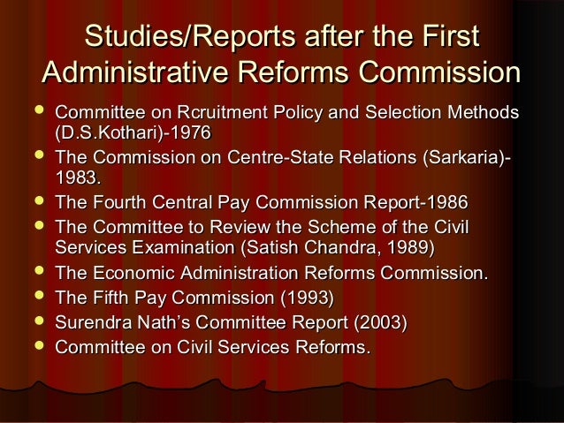 Second Administrative Reforms Commission Ppt