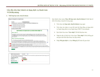 Vietcombank : Hướng dẫn sử dụng dịch vụ ngân hàng điện tử (VCB-iB@nking) dành cho cá nhân | PDF