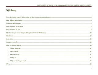 Vietcombank : Hướng dẫn sử dụng dịch vụ ngân hàng điện tử (VCB-iB@nking) dành cho cá nhân | PDF
