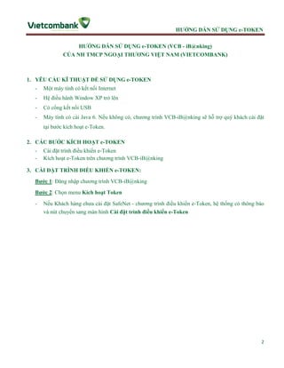 Vietcombank : Hướng dẫn sử dụng eToken để nhận mã giao dịch OTP | PDF