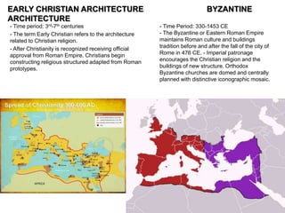 Comparison between early christian and byzantine architecture | PPTX