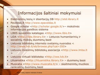 Švietimo informacijos šaltiniai | PPT