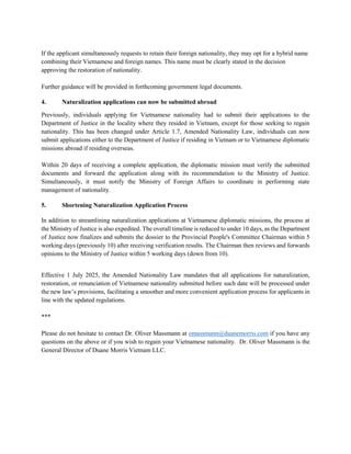 VIETNAM - LEGAL ALERT: NOTABLE CHANGES IN LAW ON VIETNAMESE NATIONALITY ...