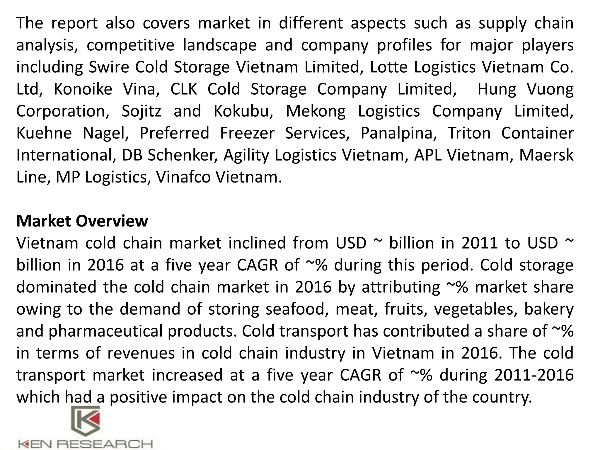 Vietnam Cold Chain Market, Pallet Size Vietnam, Large Warehouses in Vietnam, Cold Chain Delivery ...