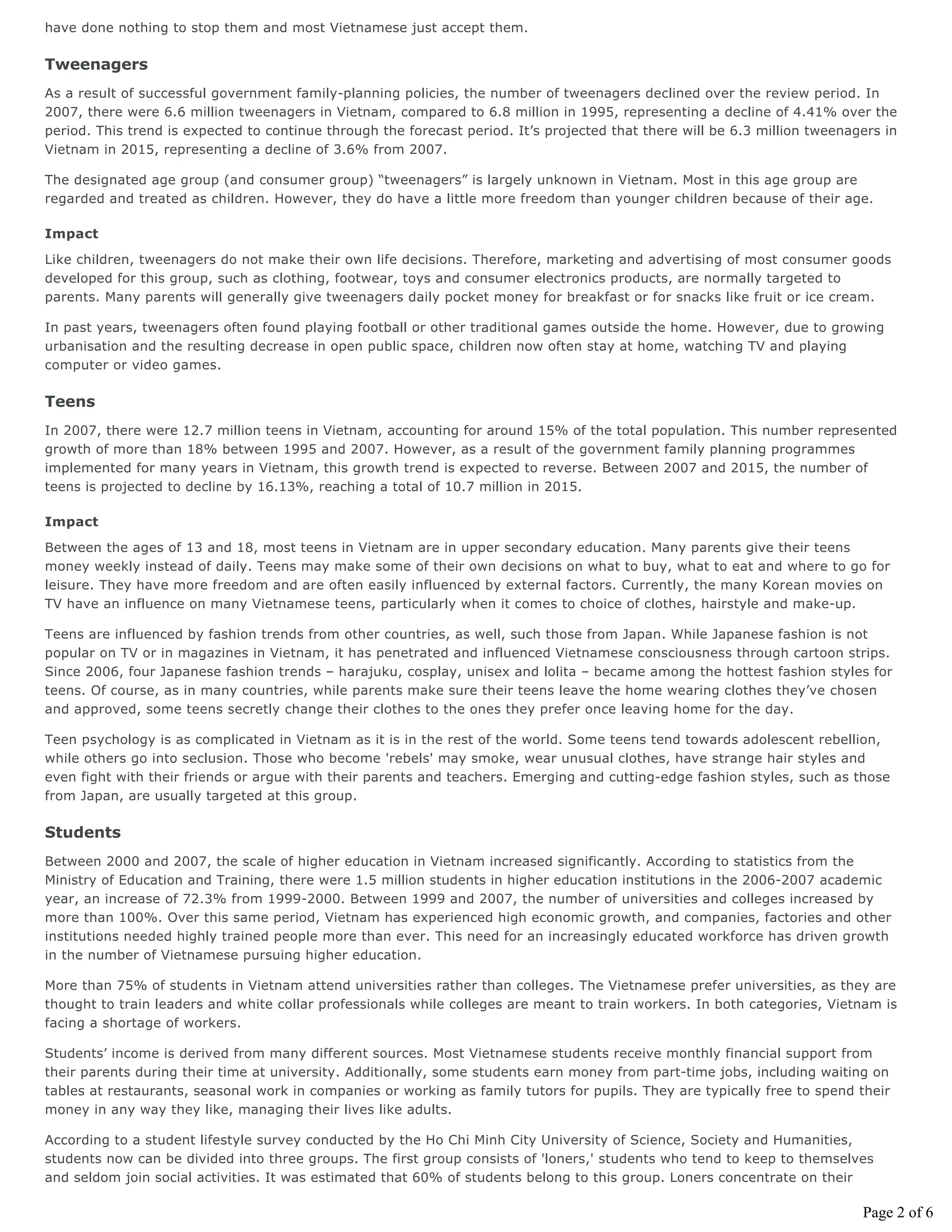 Vietnam consumer segmentation | PDF