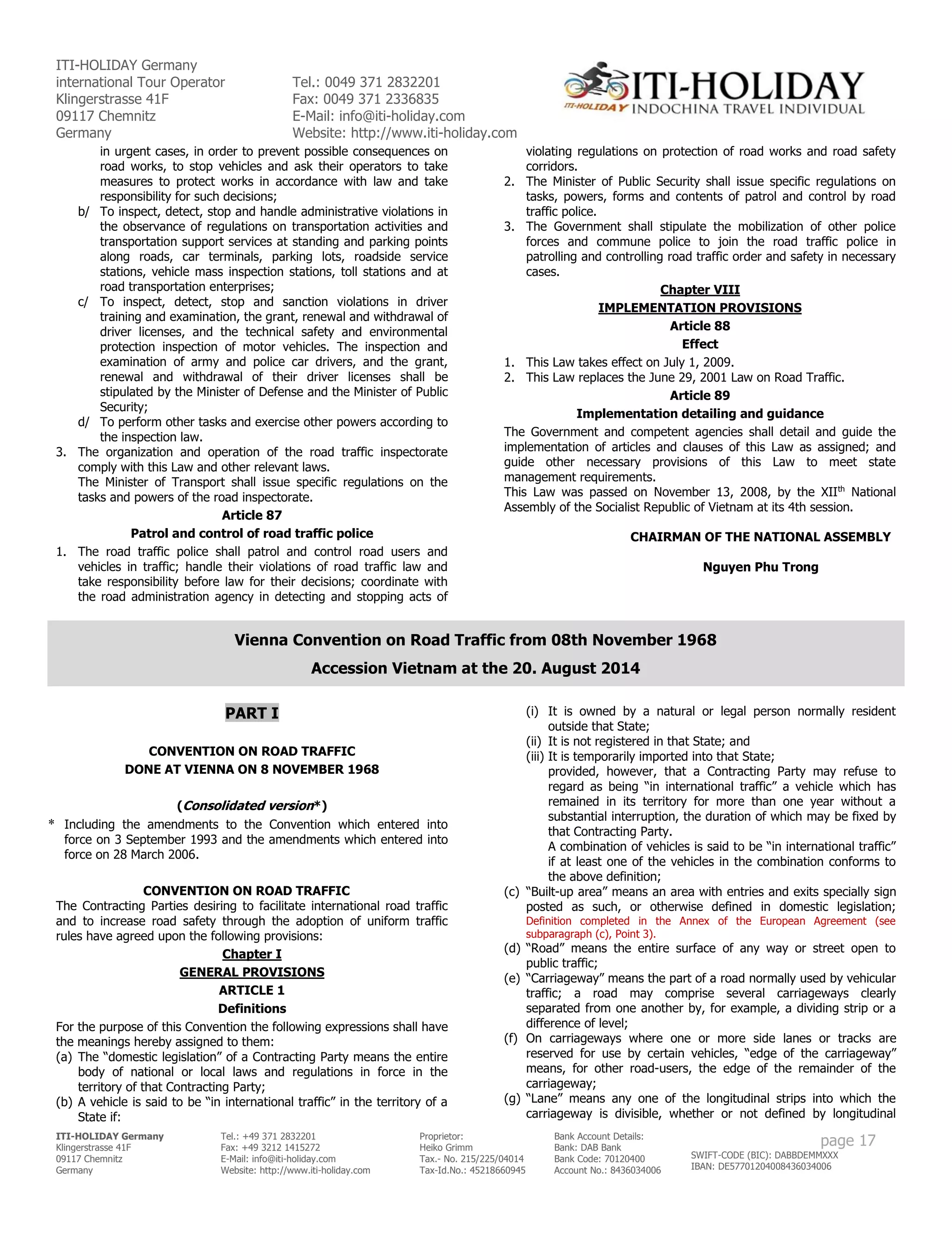 Vietnam Driving License & Traffic Law Vietnam | PDF