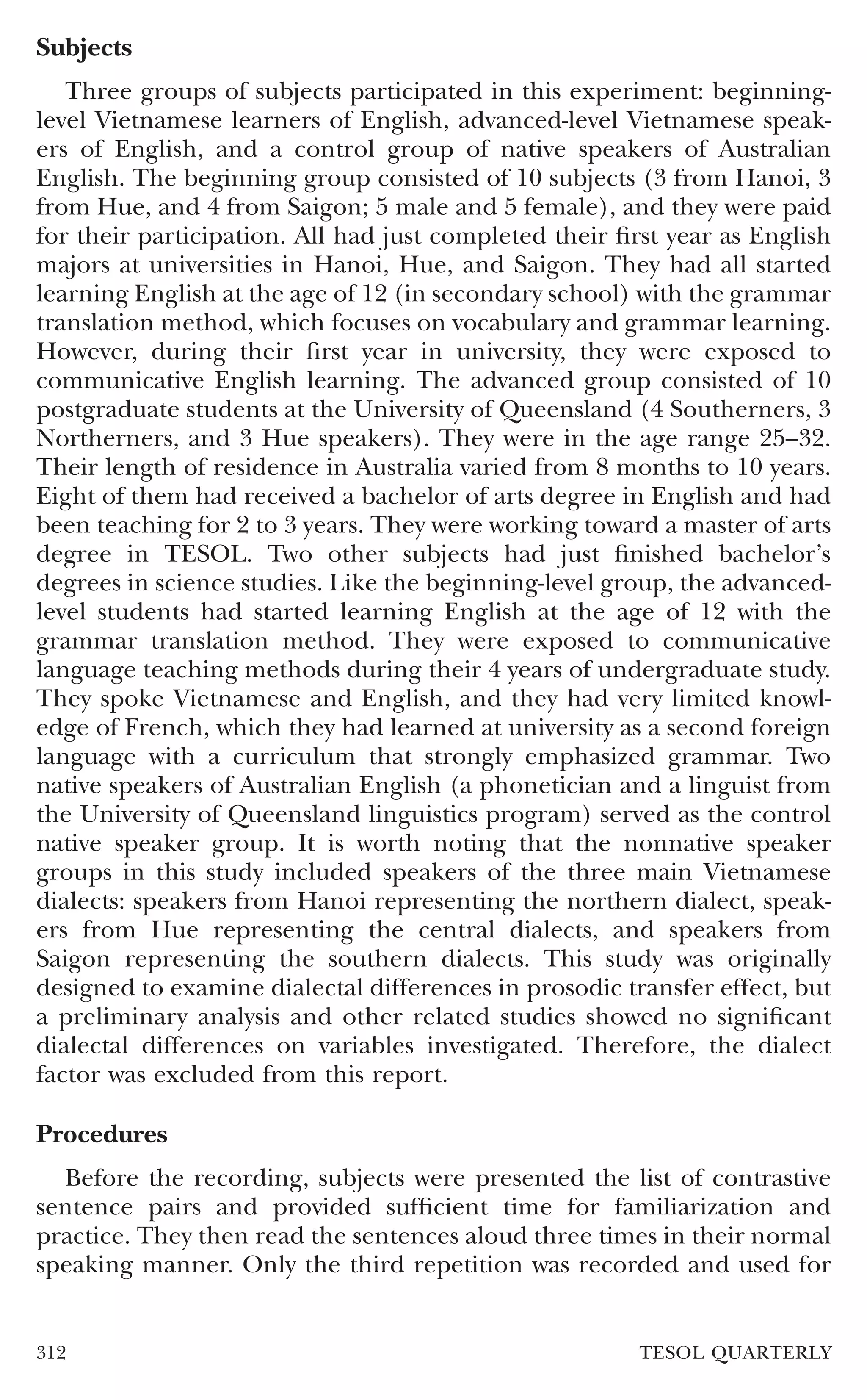 Vietnamese Acquisition Of English Word Stress | PDF