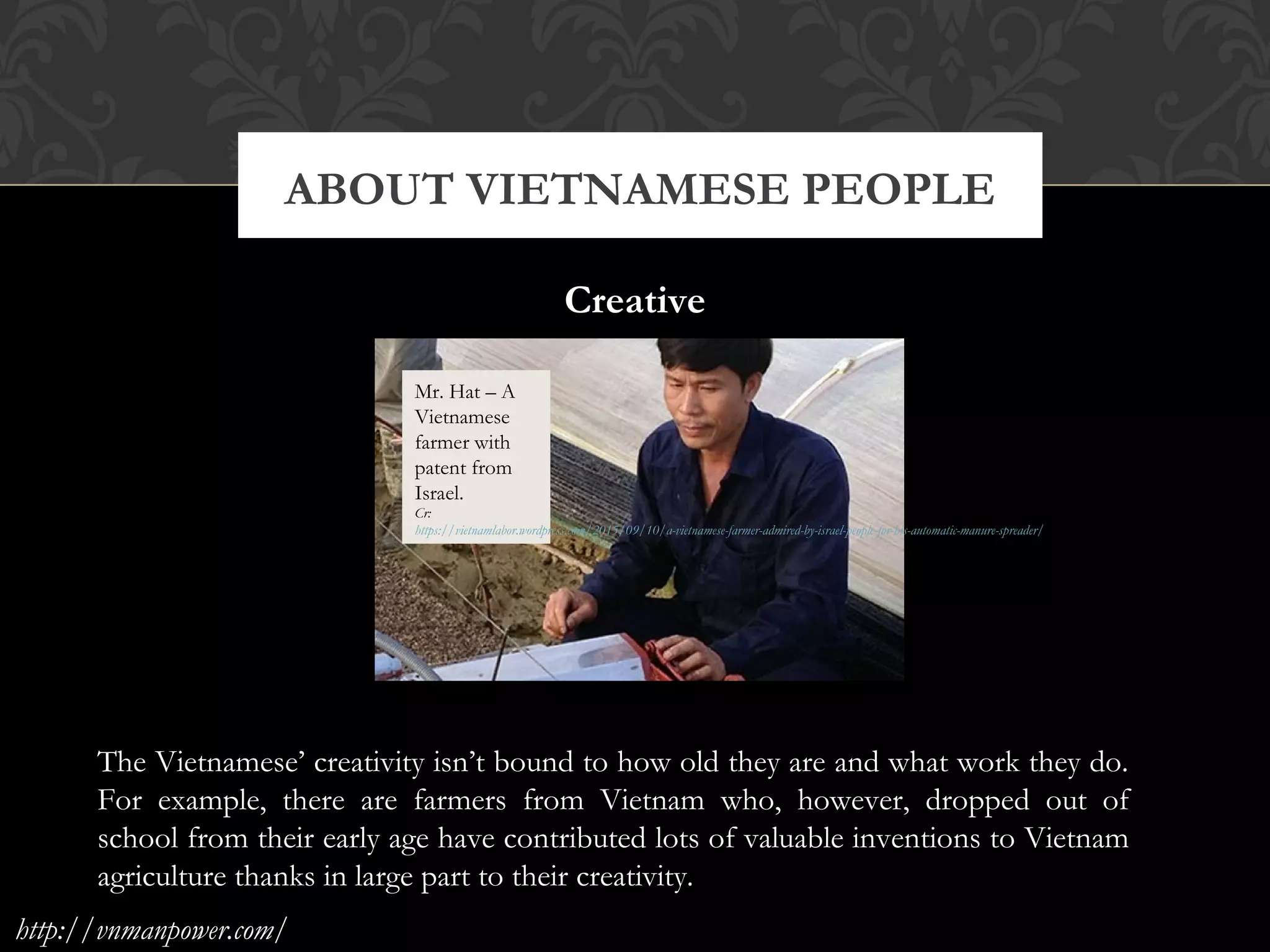 Vietnamese and vietnamese people's characteristics | PPT