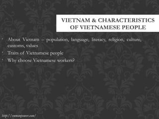 Vietnamese and vietnamese people's characteristics | PPT