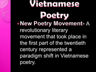 Vietnamese literature | PPTX | Poetry | Books and Literature