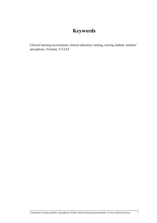 Vietnamese nursing students’ perceptions of their clinical learning ...