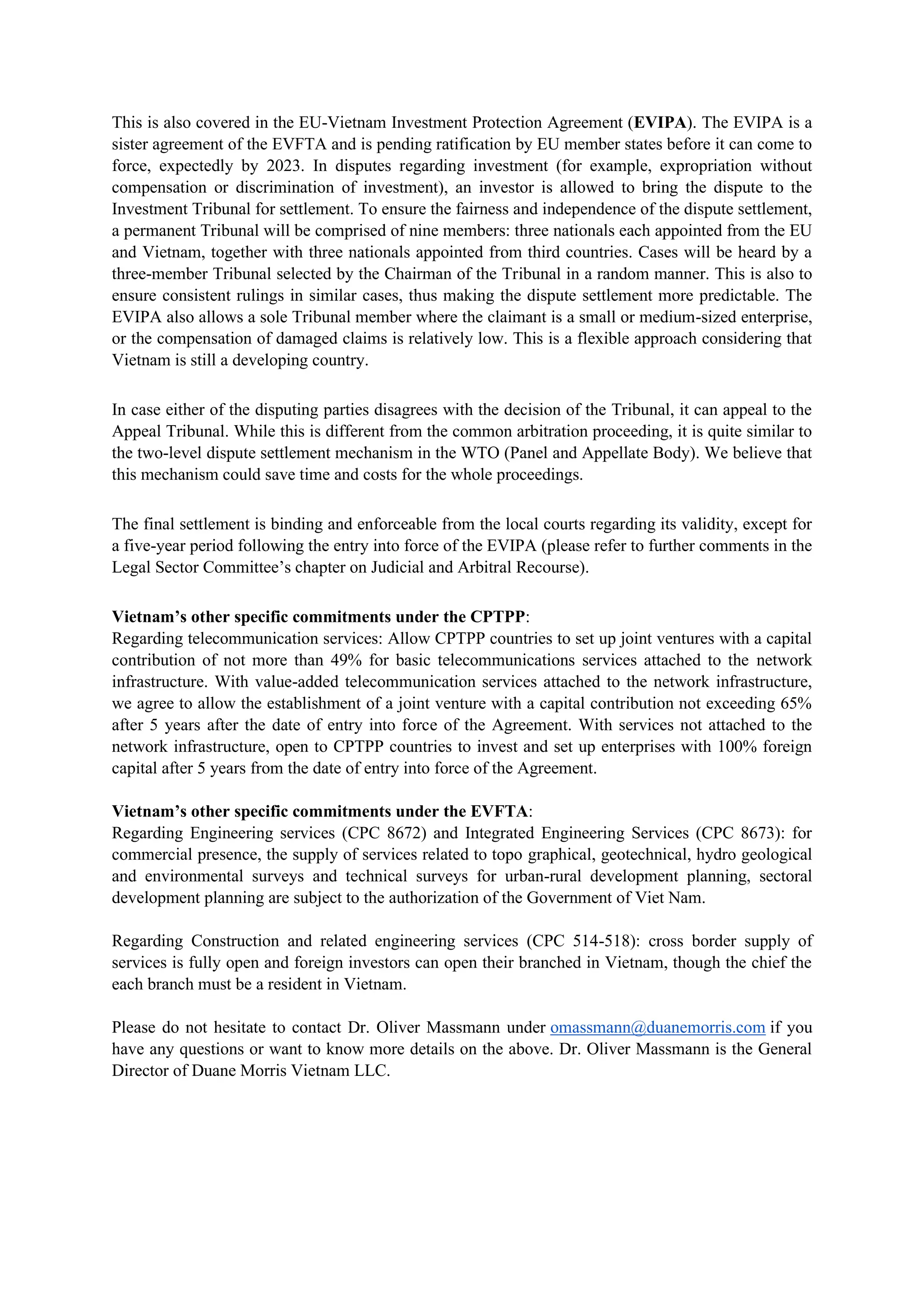 VIETNAM – INFRASTRUCTURE AND PUBLIC PRIVATE PARTNERSHIPS – THE EVFTA AND CPTPP – MAKING USE OF ...