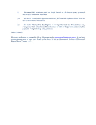 VIETNAM – SOLAR POWER SECTOR NEW MODEL PPA FOR ROOFTOP SOLAR POWER ...