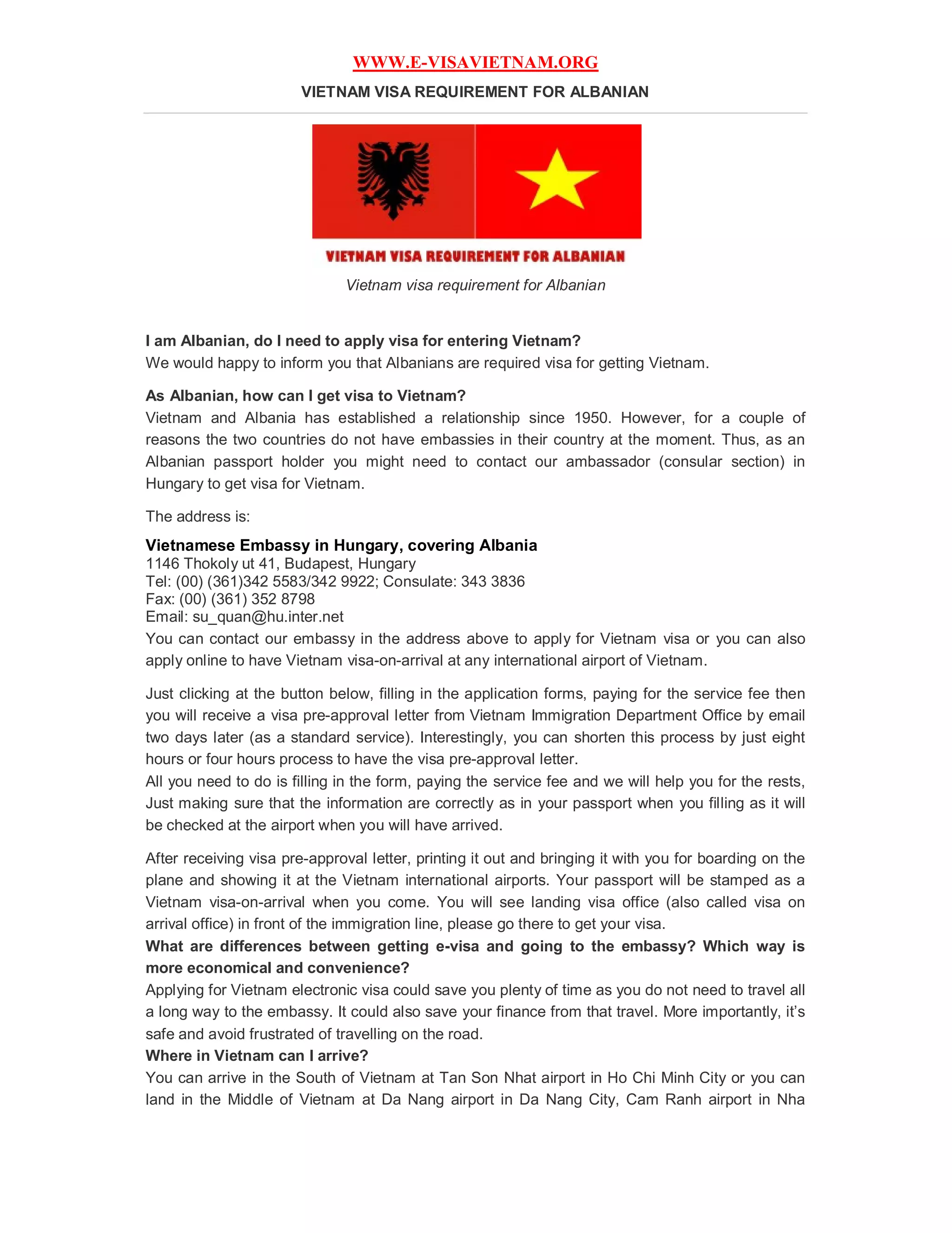 Vietnam visa requirement for albanian | PDF Vietnam visa requirement for albanian | PDF