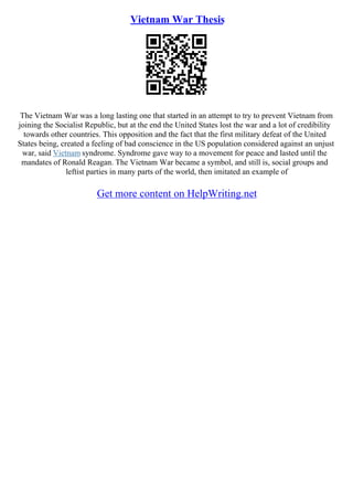 Vietnam War Essay | PDF