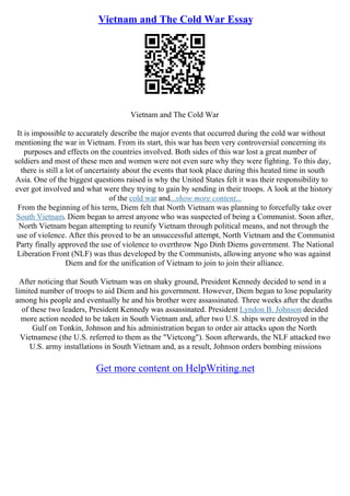 Vietnam War Essay | PDF