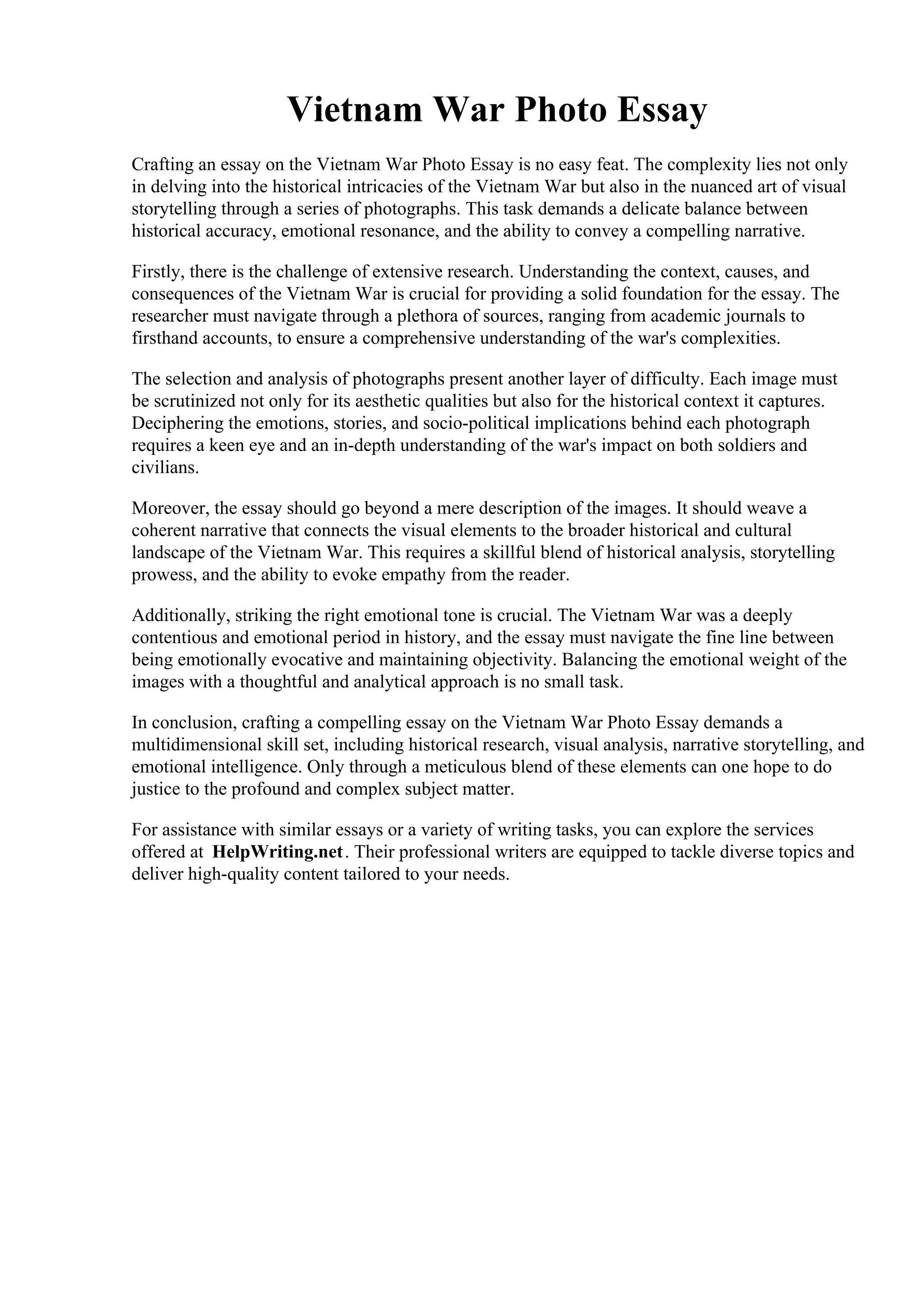 Vietnam War Photo Essay. Vietnam War Photo Essay | PDF