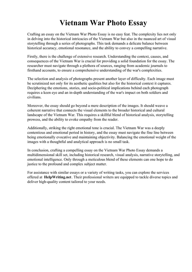 Vietnam War Photo Essay. Vietnam War Photo Essay | PDF