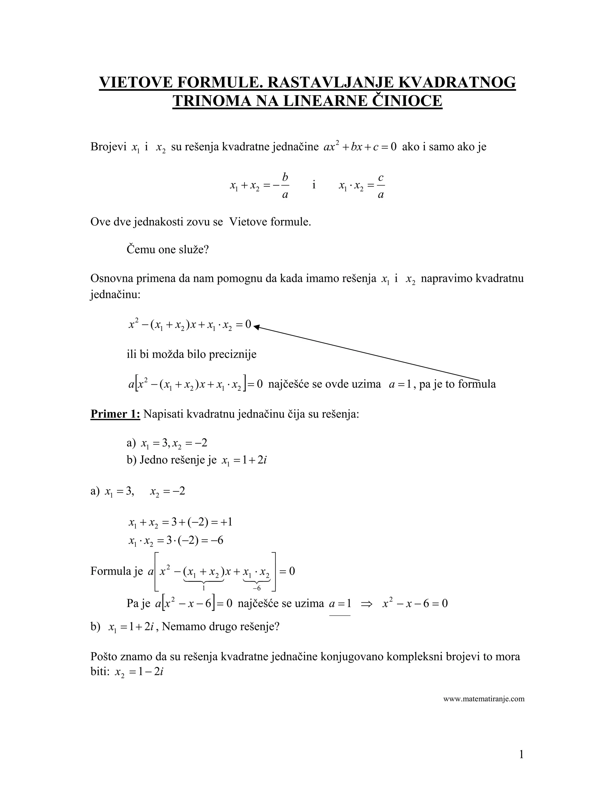 Vietove formule | PDF