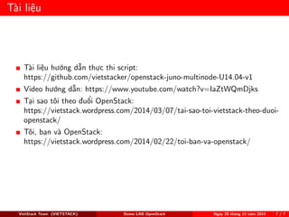 [Vietstack meetup 1st] demo openstack juno | PPT
