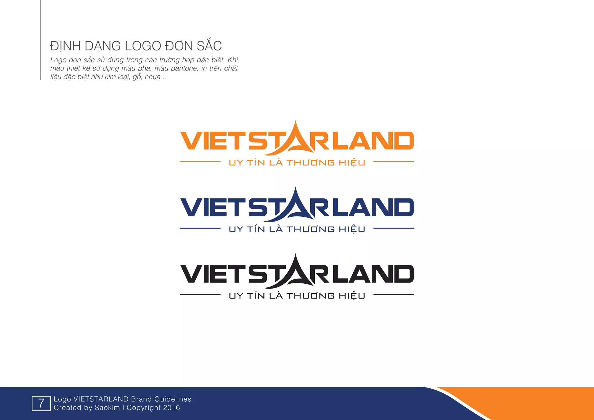 Bộ quy chuẩn thiết kế logo công ty bất động sản VietStarLand | PDF