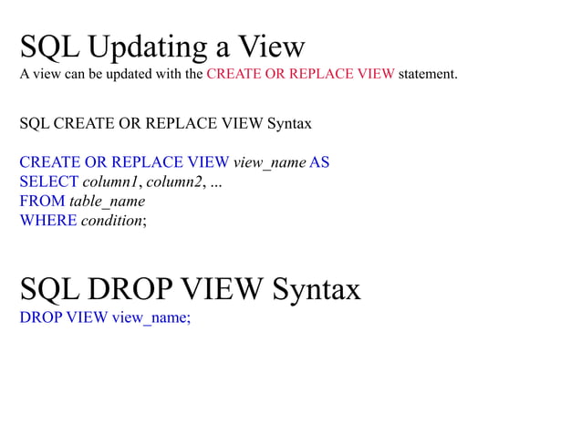 Concept of View in Database management system | PPT