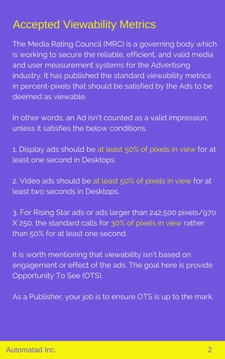 Ad Viewability Guide For Publishers (2019) | PDF | Desktop Publishing ...