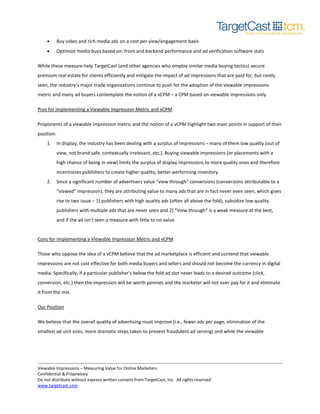 Viewable Impressions Metric As The Industry Standard | PDF