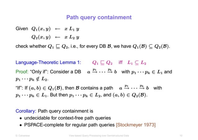 View Based Query Processing In Semistructured Data | PPT