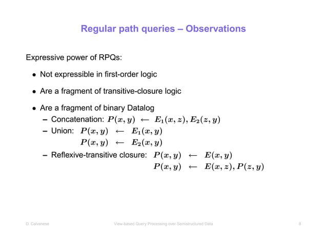 View Based Query Processing In Semistructured Data | PPT