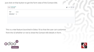 View Button in Odoo 18 Contact Module - Odoo 18 Slides | PPT