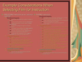 Viewer impacts and film attributes for imbes presentation | PPT