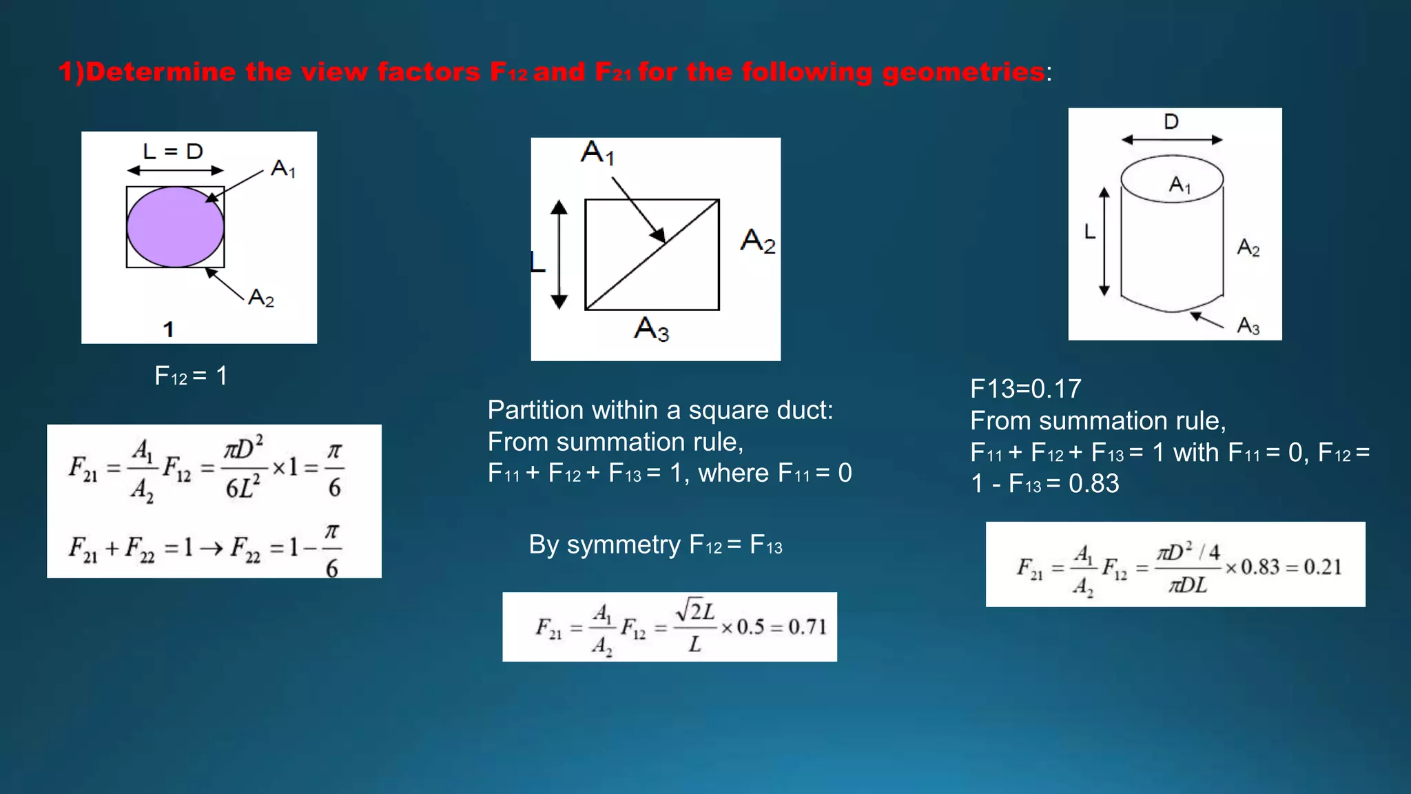 View factors numericals | PPTX