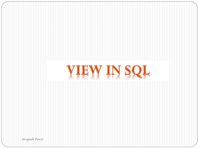 View & index in SQL | PDF