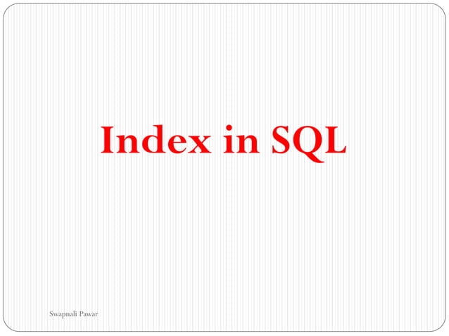 View & index in SQL | PDF