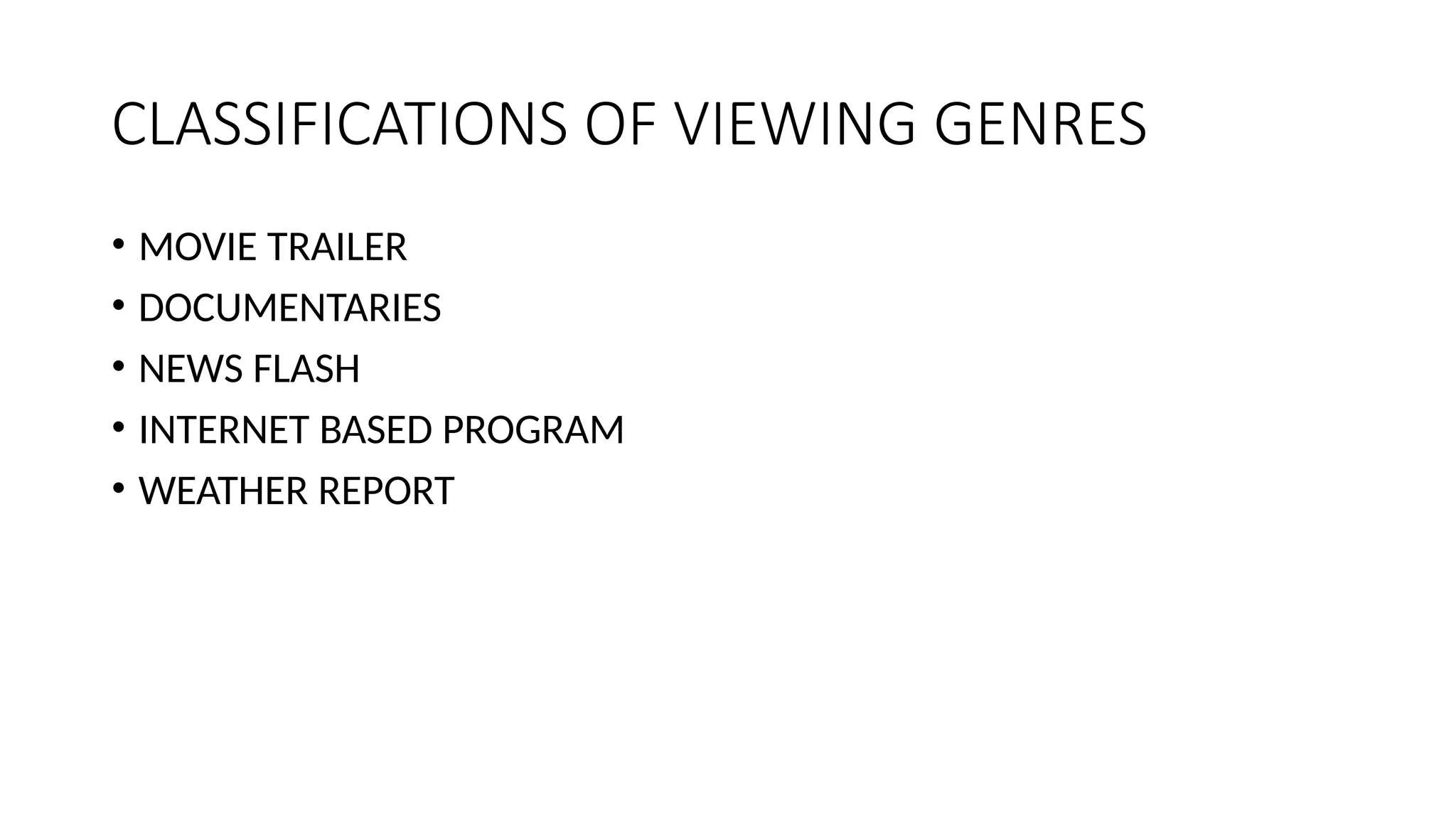 VIEWING GENRES GRADE SEVEN ENGLISH .pptx